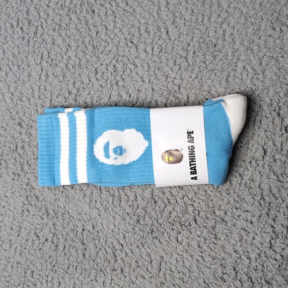 Bape | Underwear & Socks | Bape Crew Socks Ape Head Logo Striped Mens ...